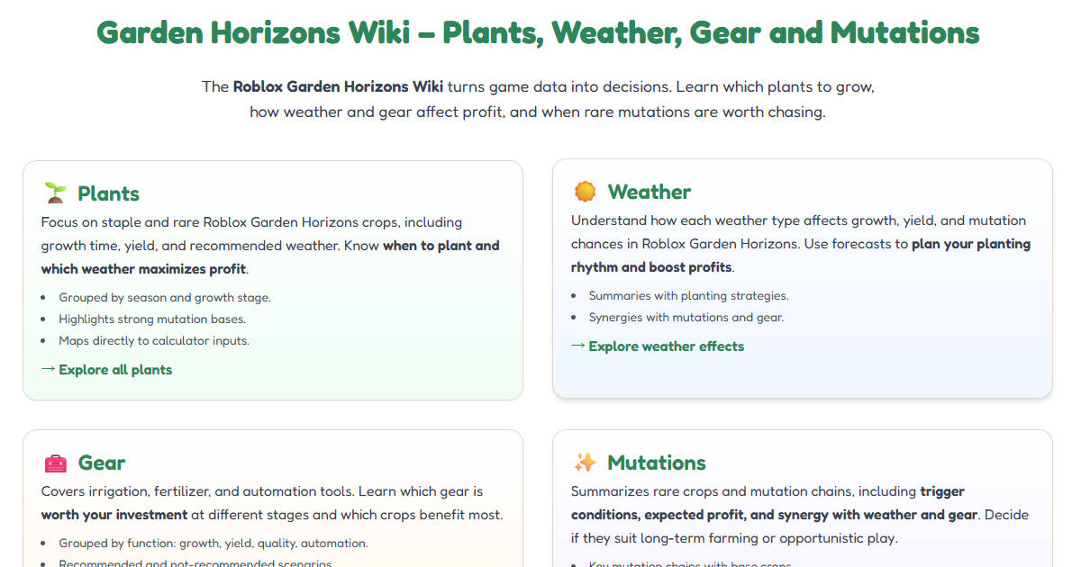 Garden Horizons Wiki – Plants, Weather, Gear and Mutations | Horizons ...